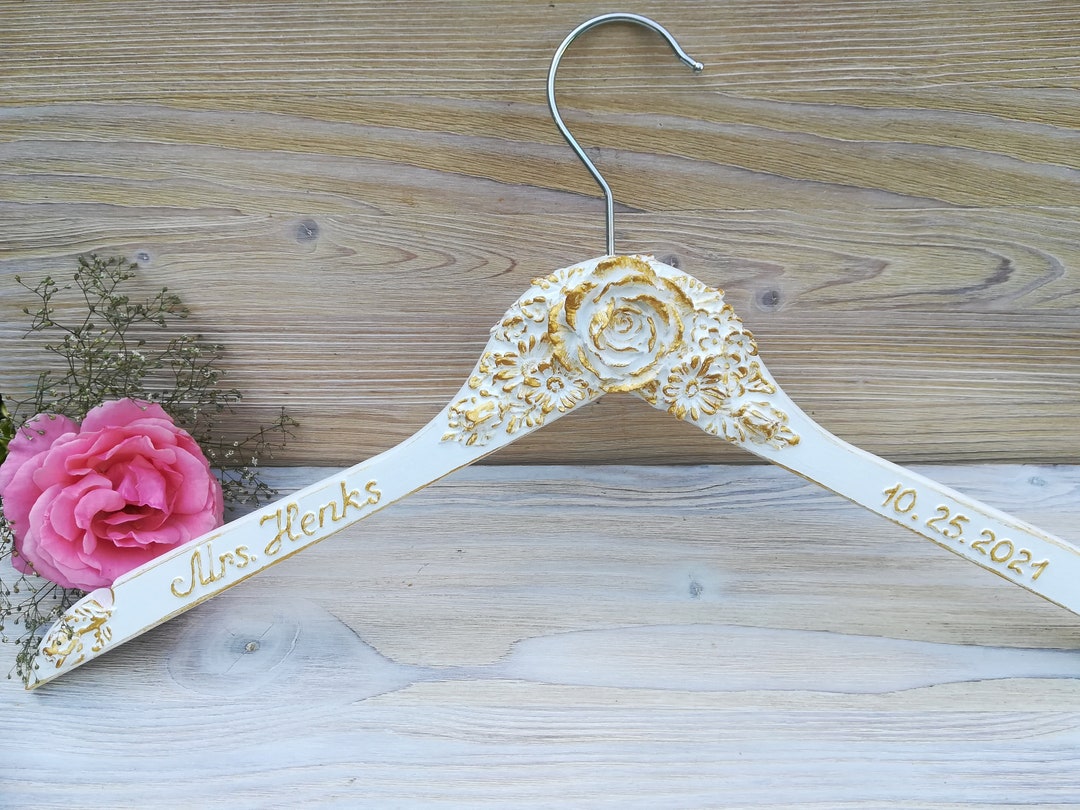 Personalized Bride Dress Hanger: Custom Wooden Bridal Hanger With ...
