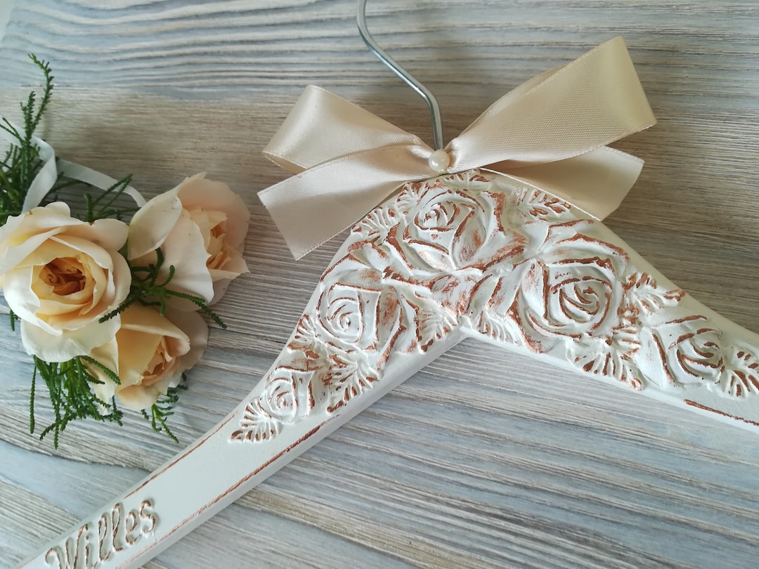 Personalized Bride Dress Hanger: Custom Rose Wedding Hanger - Etsy