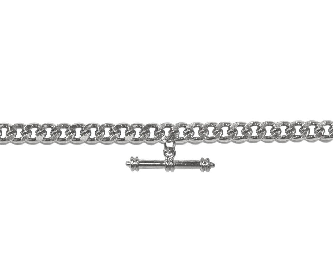 Vintage 1980's Silver Plated Toggle T-bar Curb Chain - Etsy