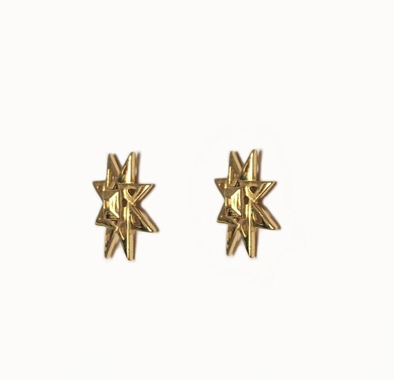 Vintage 1970's Gold Cutout Star Square Geometric Shap… - Gem