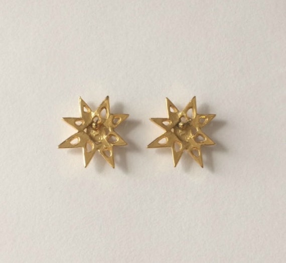 Vintage 1970's Gold Cutout Star Square Geometric Shap… - Gem