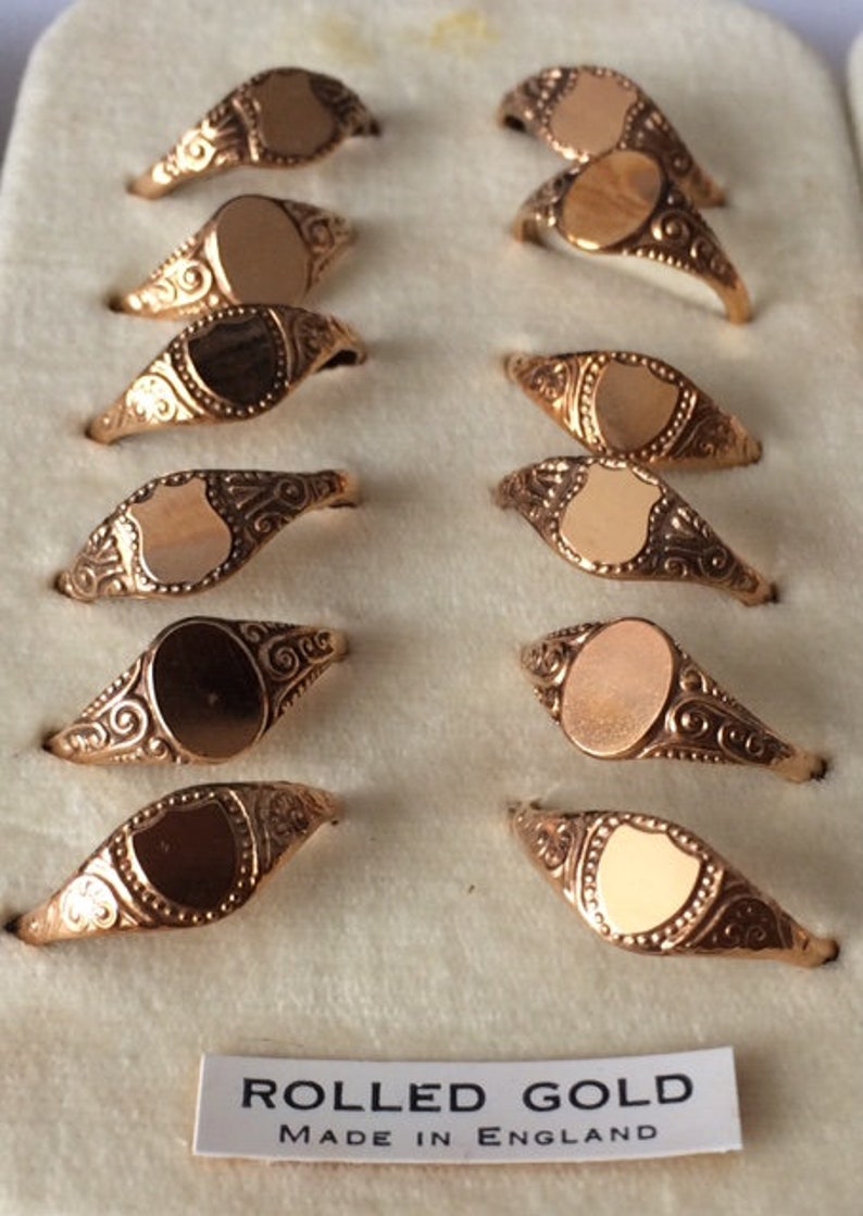 Vintage 1950's Rolled Gold Engraved Ornate Scroll Wave | Etsy