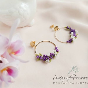 Beautiful Lavender Earrings, Floral Earrings With Lavender, Flower ...