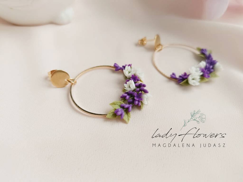 Beautiful Lavender Earrings, Floral Earrings With Lavender, Flower ...