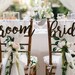 Wedding Chair Sign Bride and Groom Backs Signs Decor Wooden Chair Sign ...