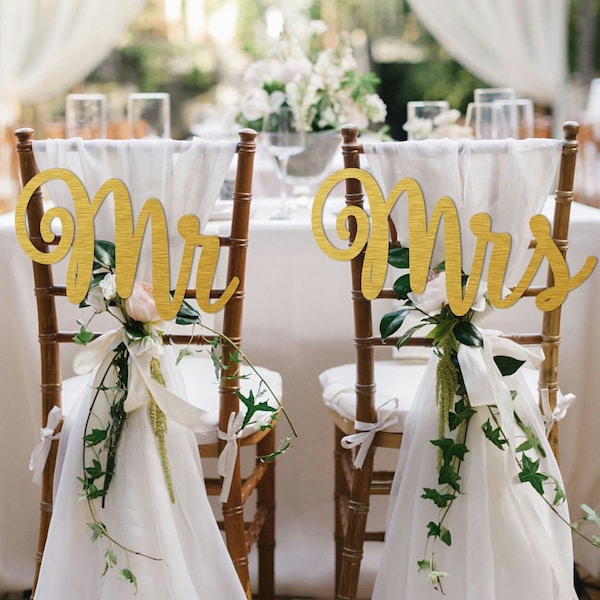 Mr Mrs Chair Signs - Etsy
