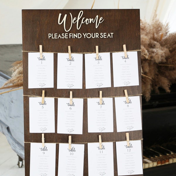 Wooden Seating Chart Decal - Etsy