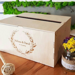 Wedding Gift Card Box for Wedding Card Box With Slot Wodden Card Drop ...