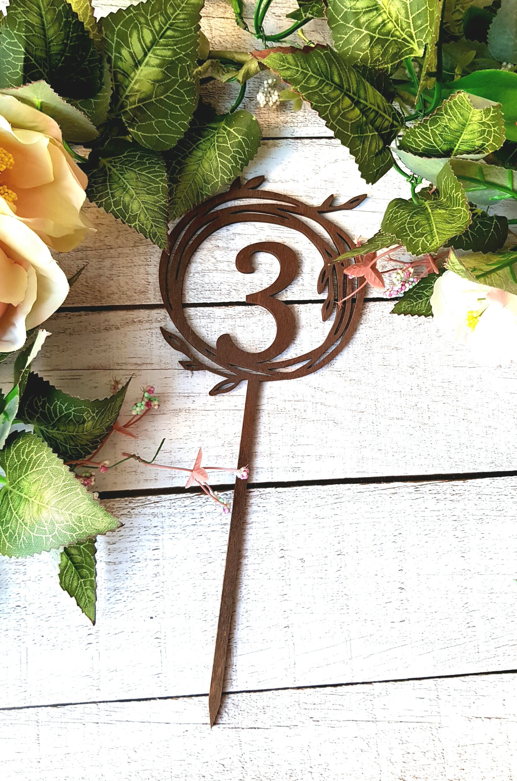 Wedding Table Numbers on Stand Stick Wooden Table Numbers | Etsy