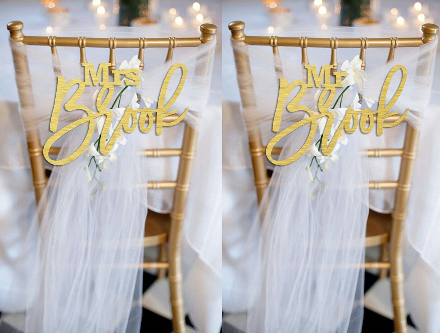 Custom Mr & Mrs Chair Sign Wedding Chair Sign Wedding Decoration Wooden ...