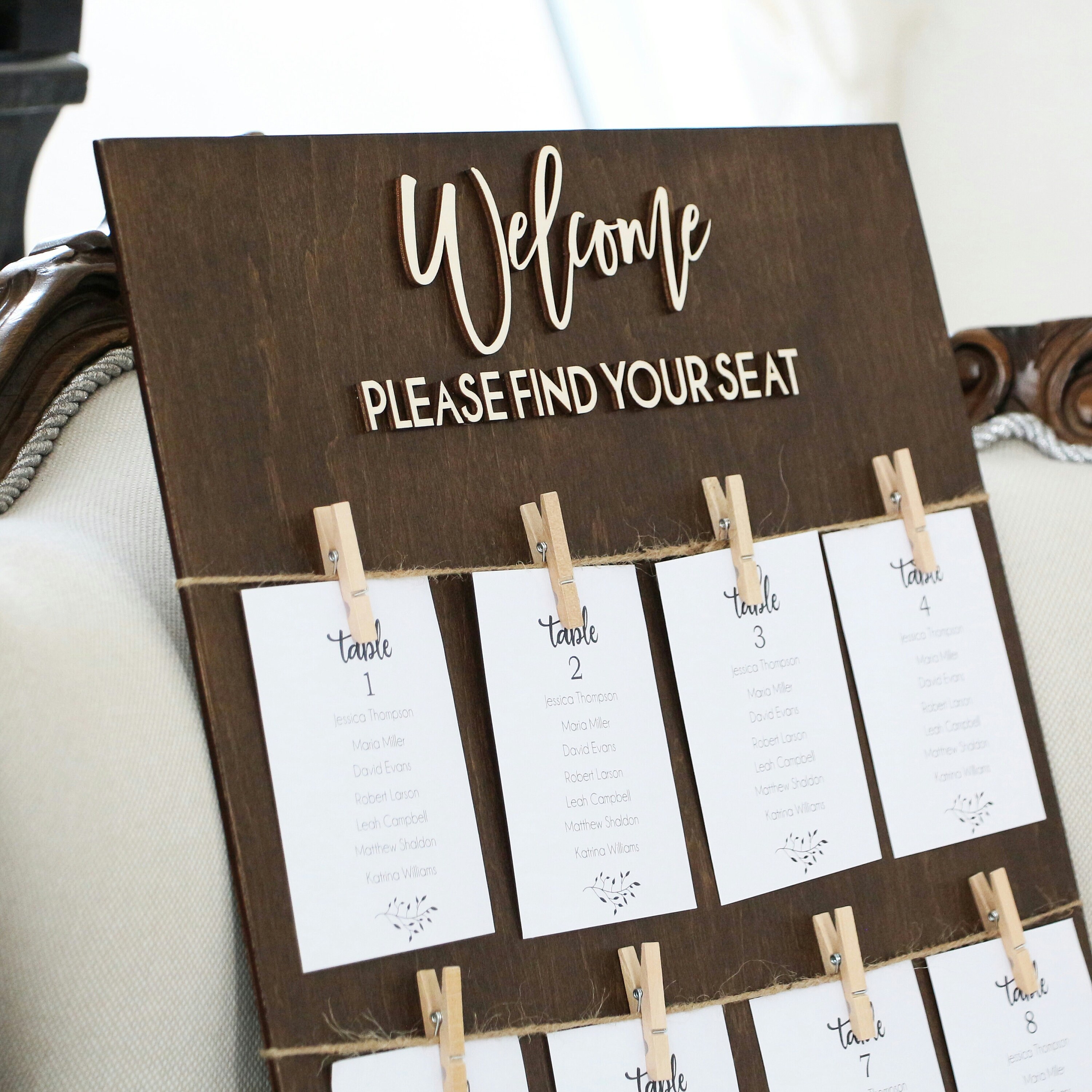3D Wooden Seating Chart Rustic Seating Chart Board Find Your Seat ...