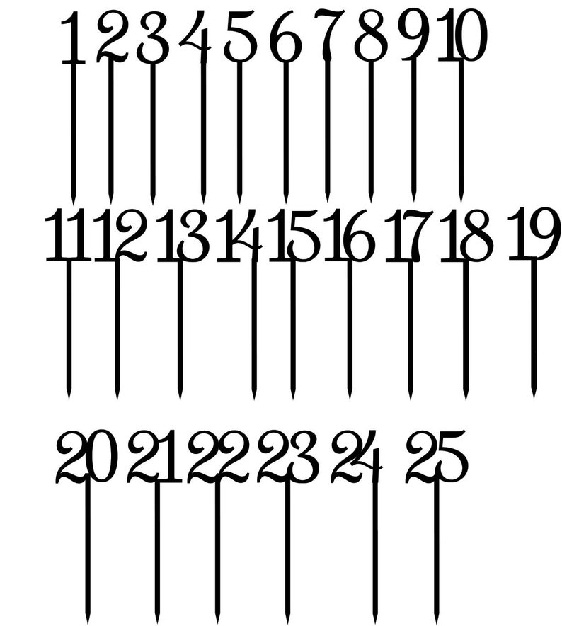 Wedding Table Numbers Stick Wooden Table Numbers Calligraphy - Etsy