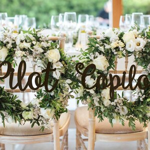Pilot & Copilot Chair Sign Chair Wedding Chair Sign Wooden Chair Sign ...