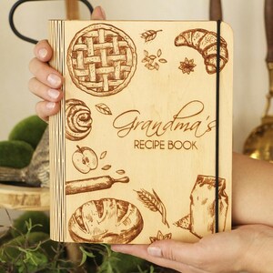 Unique Recipe Journal Wood Recipe Book Christmas Gift for Mom Blank ...