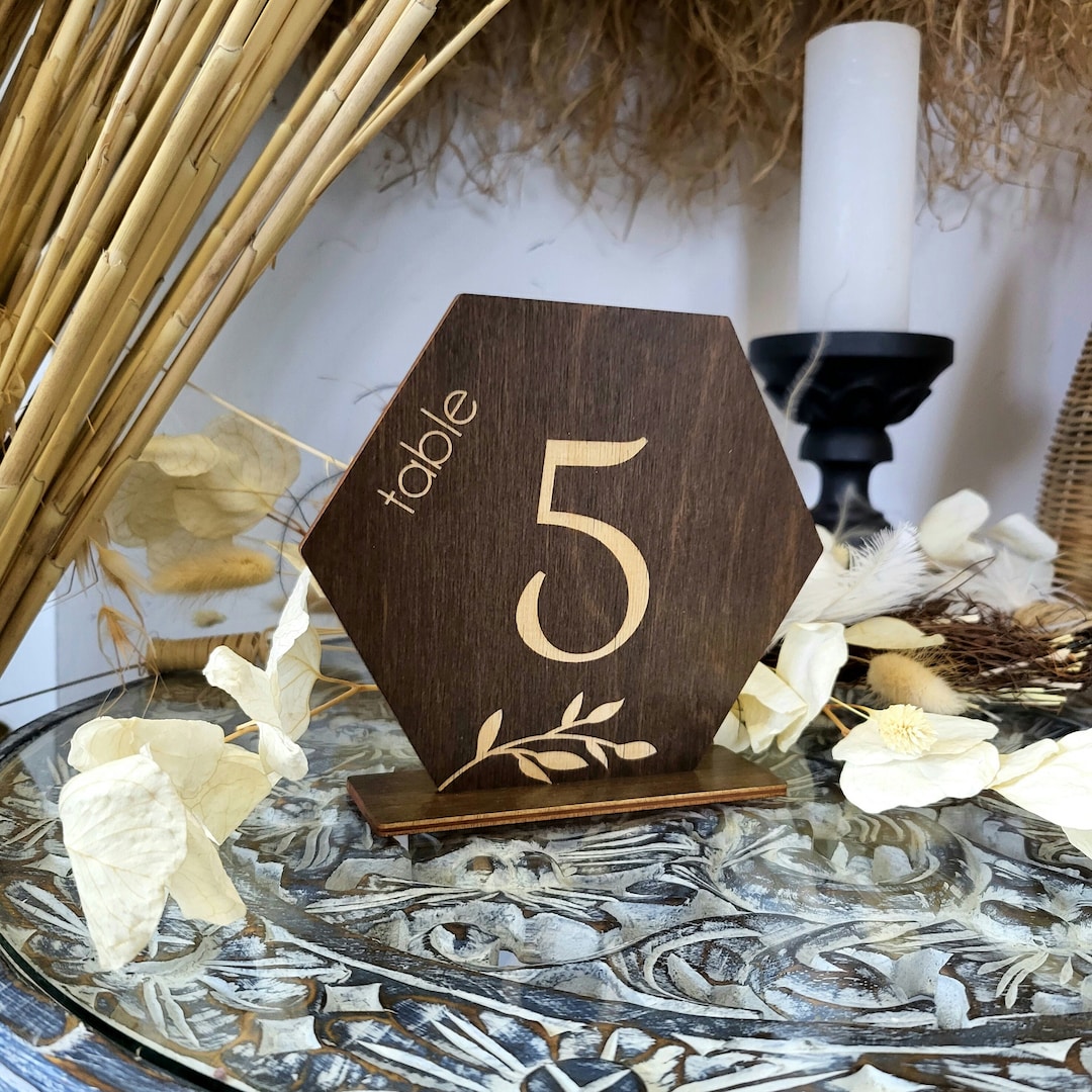 Hexagon Wedding Table Numbers Event Table Numbers Table Seating Chart ...