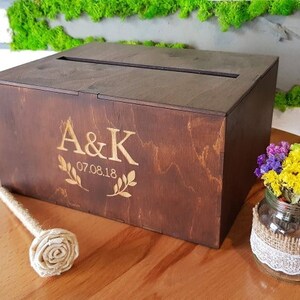 Personalized Wedding Card Box With Slot Wedding Bank Wooden - Etsy