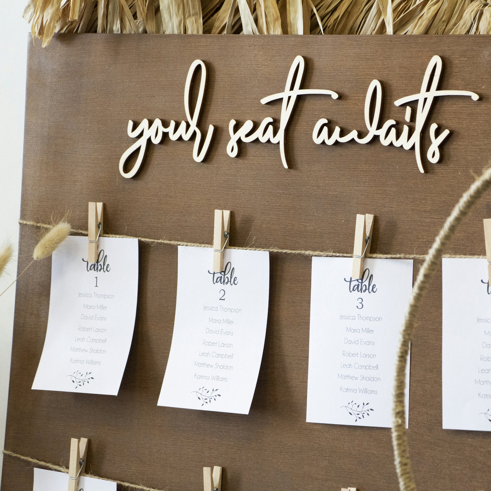 3D Wooden Seating Chart Wedding Seating Chart for Guest Wedding Table ...