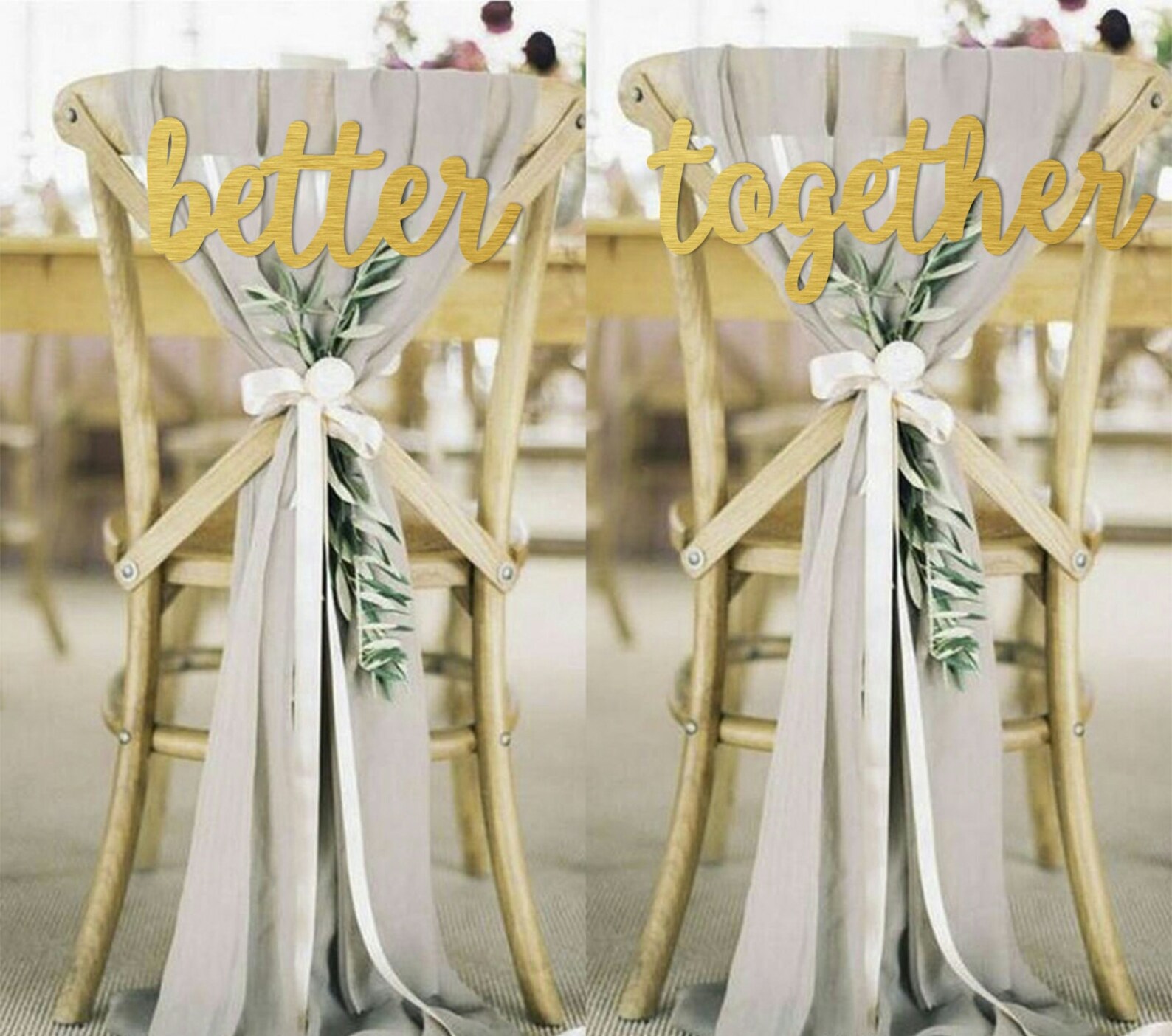 Wedding Chair Sign Better Together Chair Sign Wooden Chair - Etsy