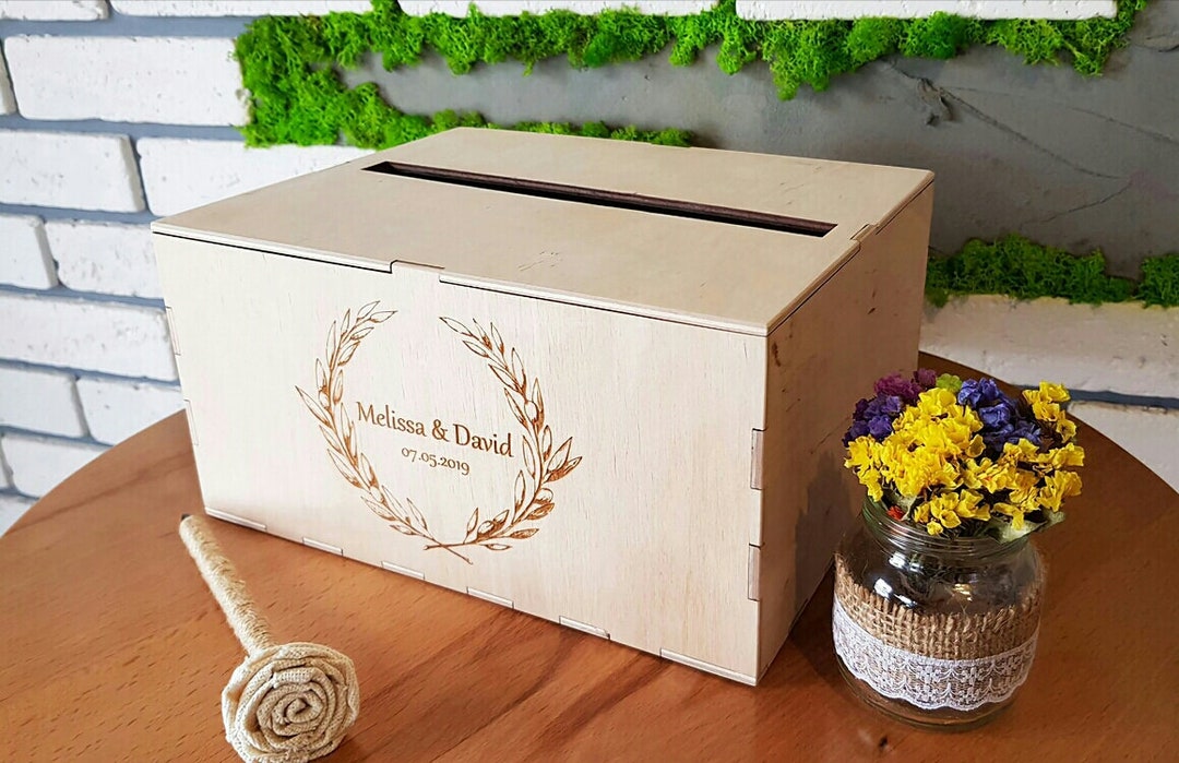 Custom Wedding Card Box With Slot Wooden Card Box Wedding Card Holder ...