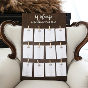 Wooden Seating Chart 3D Wedding Seating Chart Table Assignment Sign ...