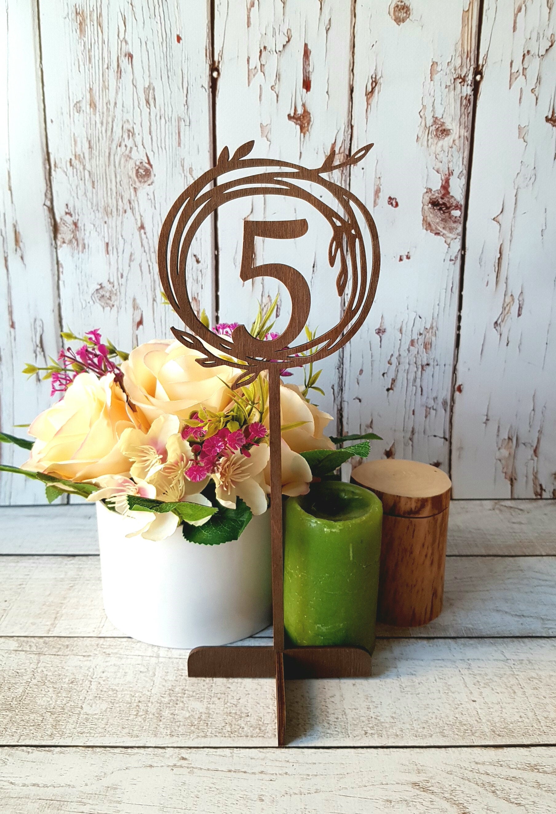 Wedding Table Numbers on Stand Stick Wooden Table Numbers | Etsy