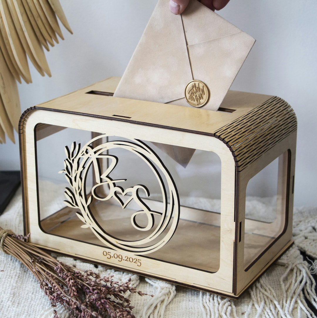 Acrylic Card Box Wedding Card Box for Wedding Card Box With Slot Wooden ...