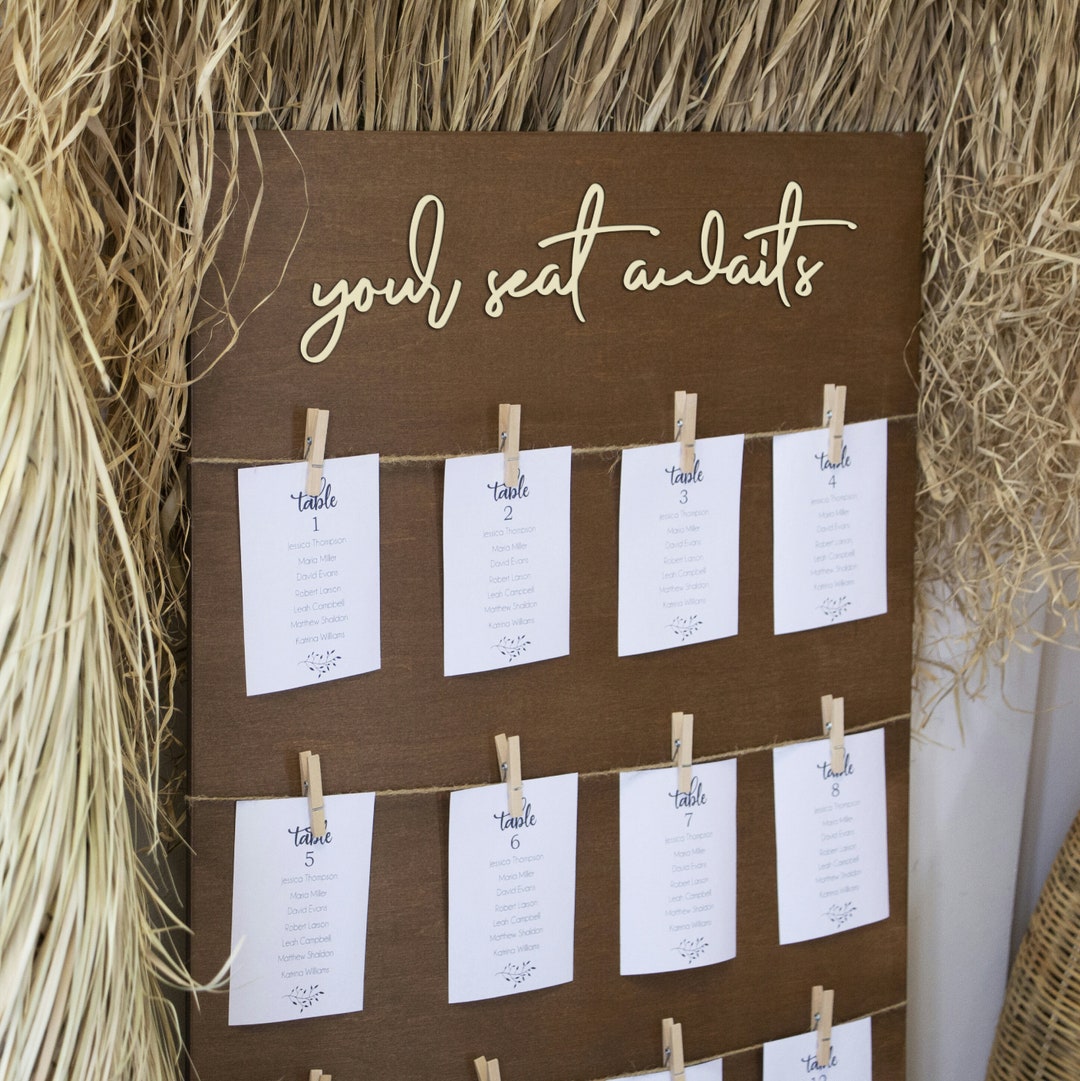 Find Your Seat Wedding Seating Chart Boho Seating Plan Board Rustic ...