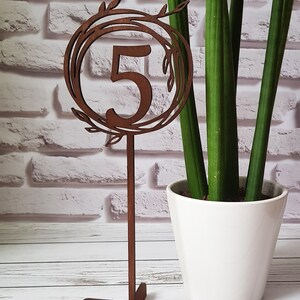 Wedding Table Numbers on Stand Stick Wooden Table Numbers | Etsy