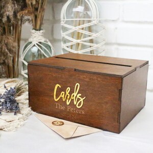 Wedding Card Box With Gold Lettering Wedding Drop Box Card Holder for ...