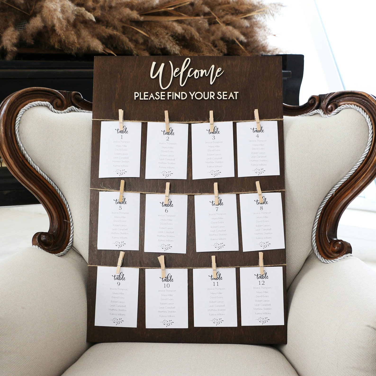 3D Wooden Seating Chart Rustic Seating Chart Board Find Your Seat ...