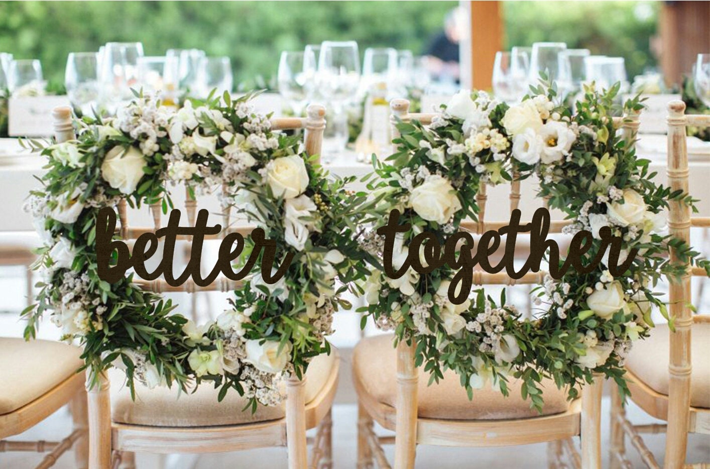 Wedding Chair Sign Better Together Chair Sign Wooden Chair Sign Chair ...