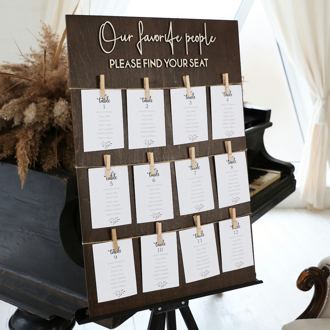 3D Seating Chart for Wedding Table Assignment Sign Find Your Seat Chart ...