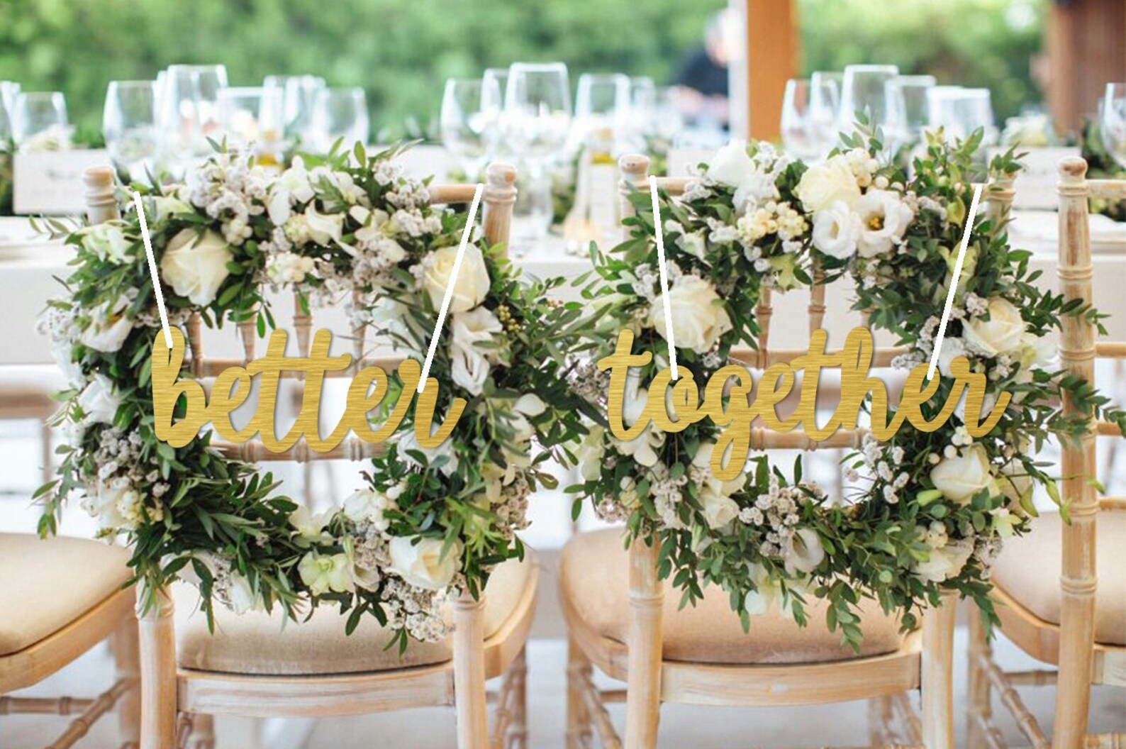 Wedding Chair Sign Better Together Chair Sign Wooden Chair Sign Chair ...