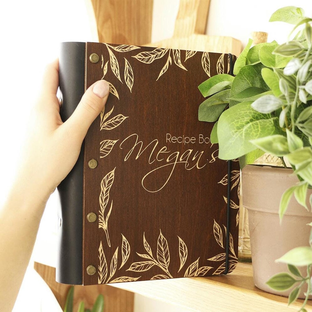Wooden Cookbook Recipe Binder Recipe Book Christmas Gift for Mom Recipe ...