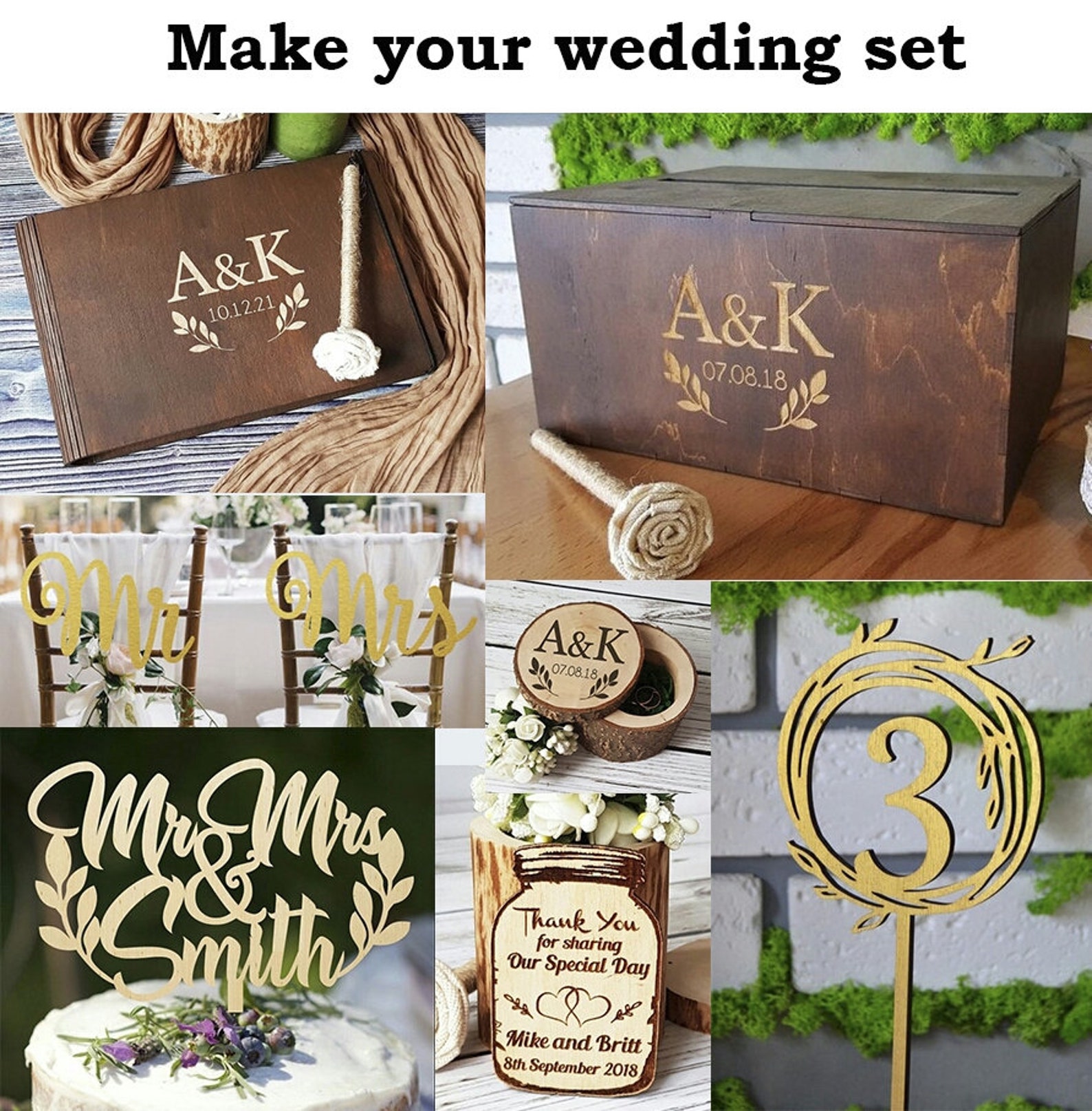 Personalized Wedding Card Box With Slot Wedding Post Box - Etsy