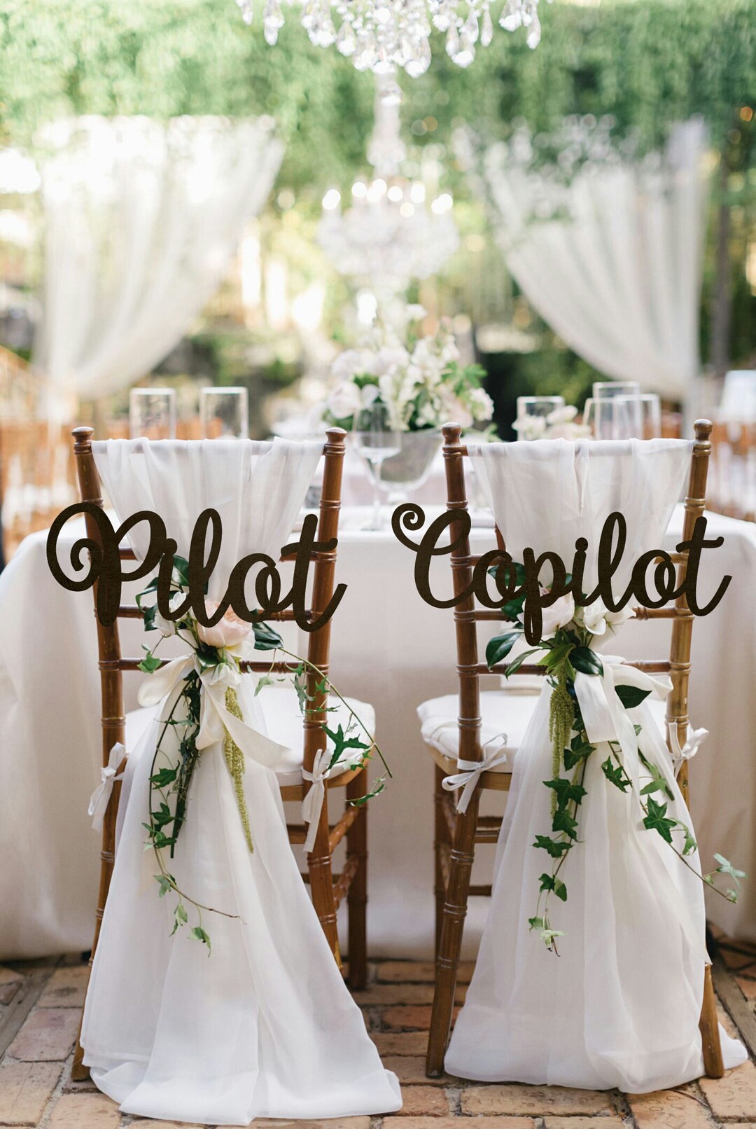 Pilot & Copilot Chair Sign Chair Wedding Chair Sign Wooden Chair Sign ...