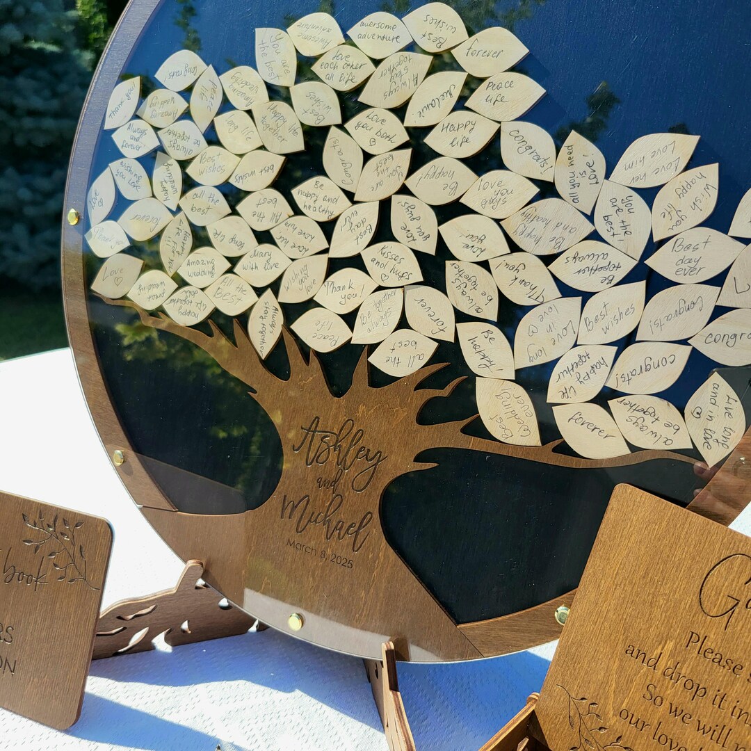 Personalized Family Tree Alternative Wedding Guest Book Acrylic Guest ...