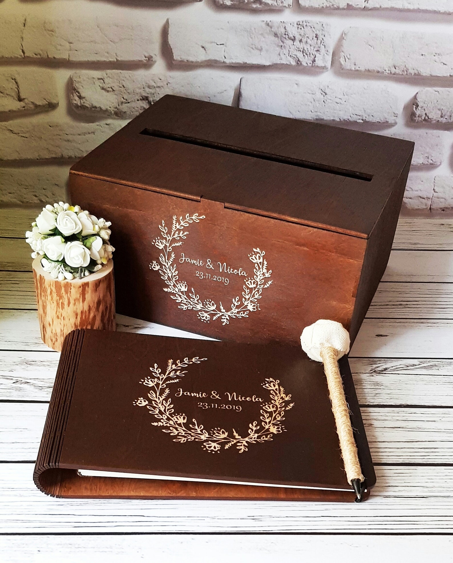 Wedding Card Box With Slot Wooden Card Box For Wedding Post | Etsy