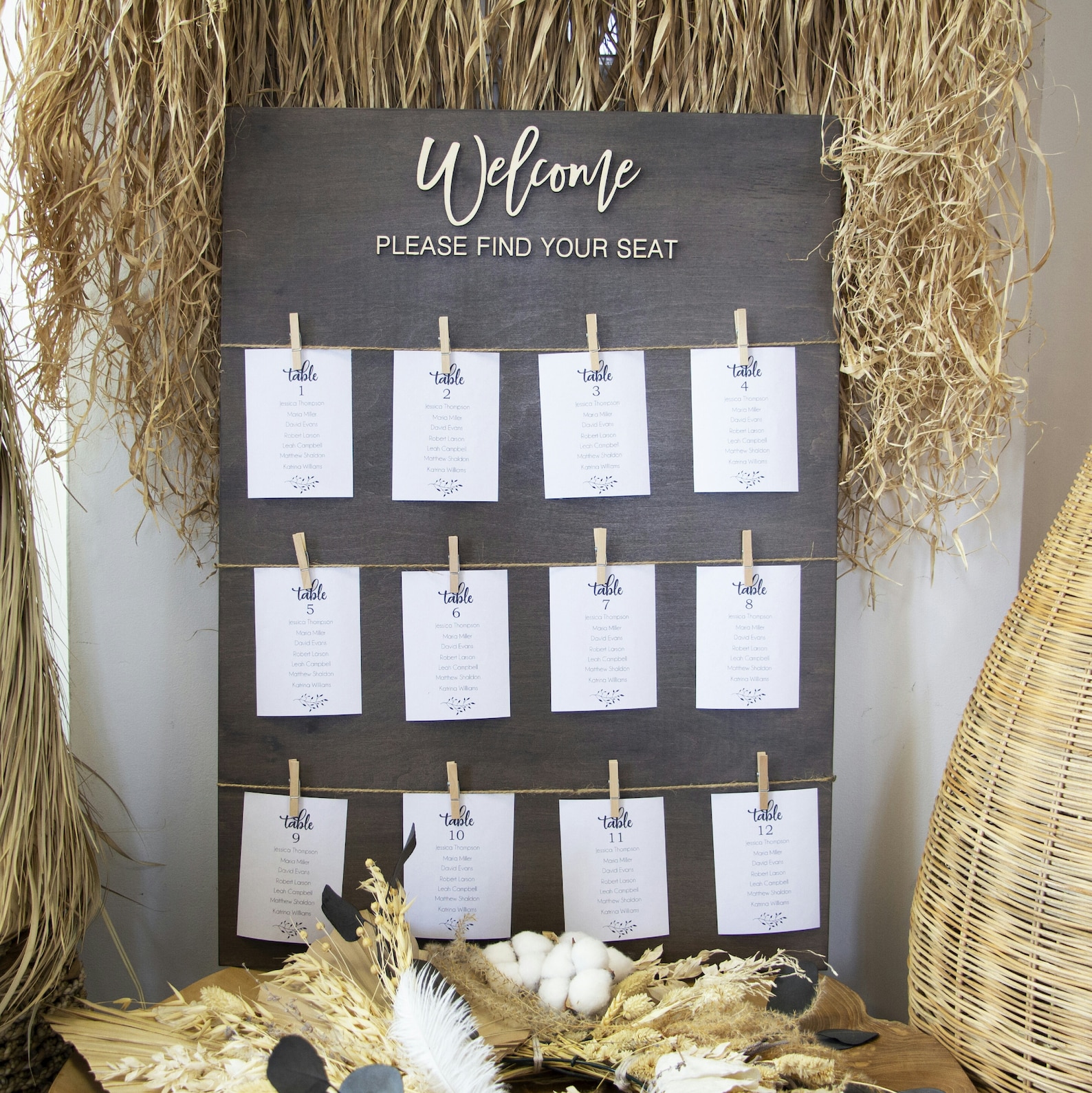 3D Wooden Seating Chart Wedding Seating Chart for Guest Wedding Table ...