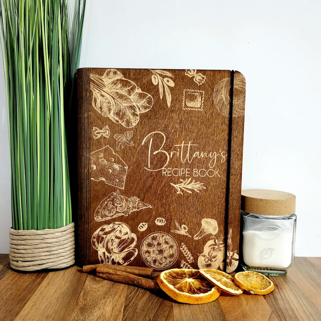Unique Recipe Book Wood Christmas Gift for Wife Gift for Mom Blank ...