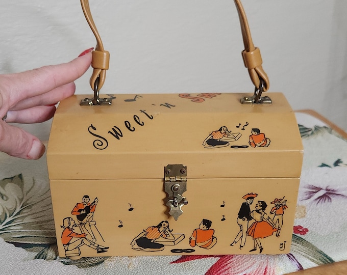 Sweet N Swingin 1960s 60s Decoupage Box Bag Purse Handbag Vintage 1960s ...