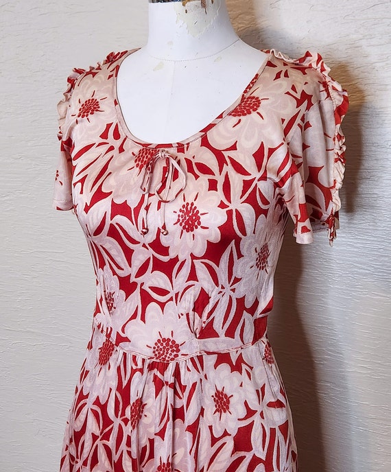 Beautiful Blooms - Stunning 1940s 40s Floral Rayon Kn… - Gem