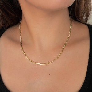 3mm Thin Gold Chain /18k Gold Plated / Curb Chain / Gold Layered Chains ...