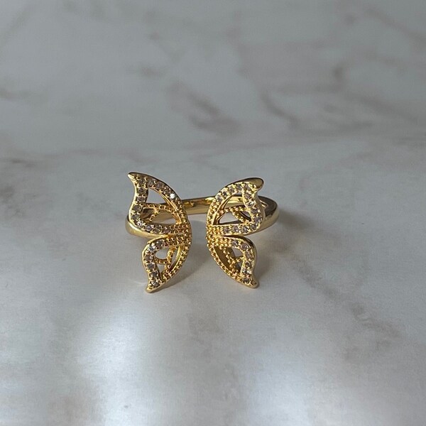 Gold Butterfly Ring - Etsy