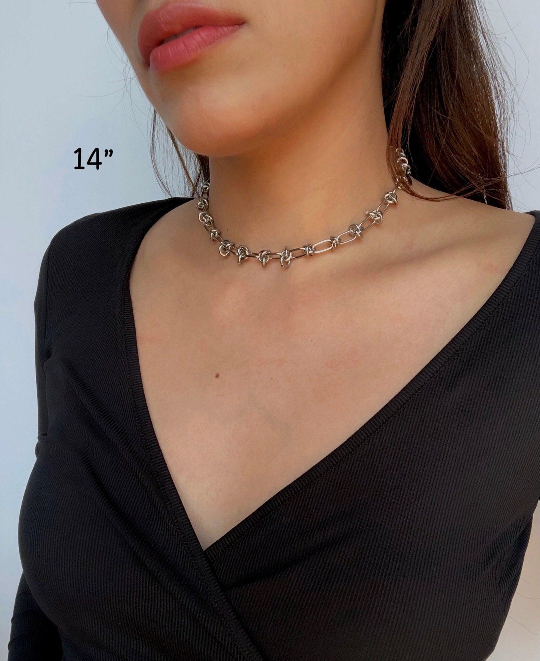 Barbed Wire Necklace | Stainless Steel | Wire Choker | Silver Chokers ...