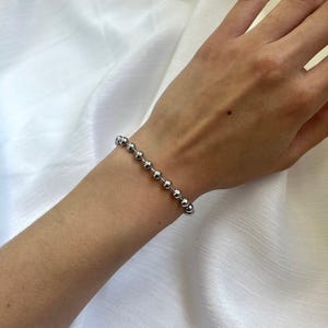 Ball Chain Bracelet / Stainless Steel/ Beaded Chain/ Silver Ball and ...