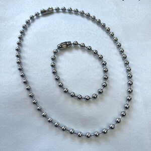 Ball Chain Bracelet / Stainless Steel/ Beaded Chain/ Silver Ball and ...