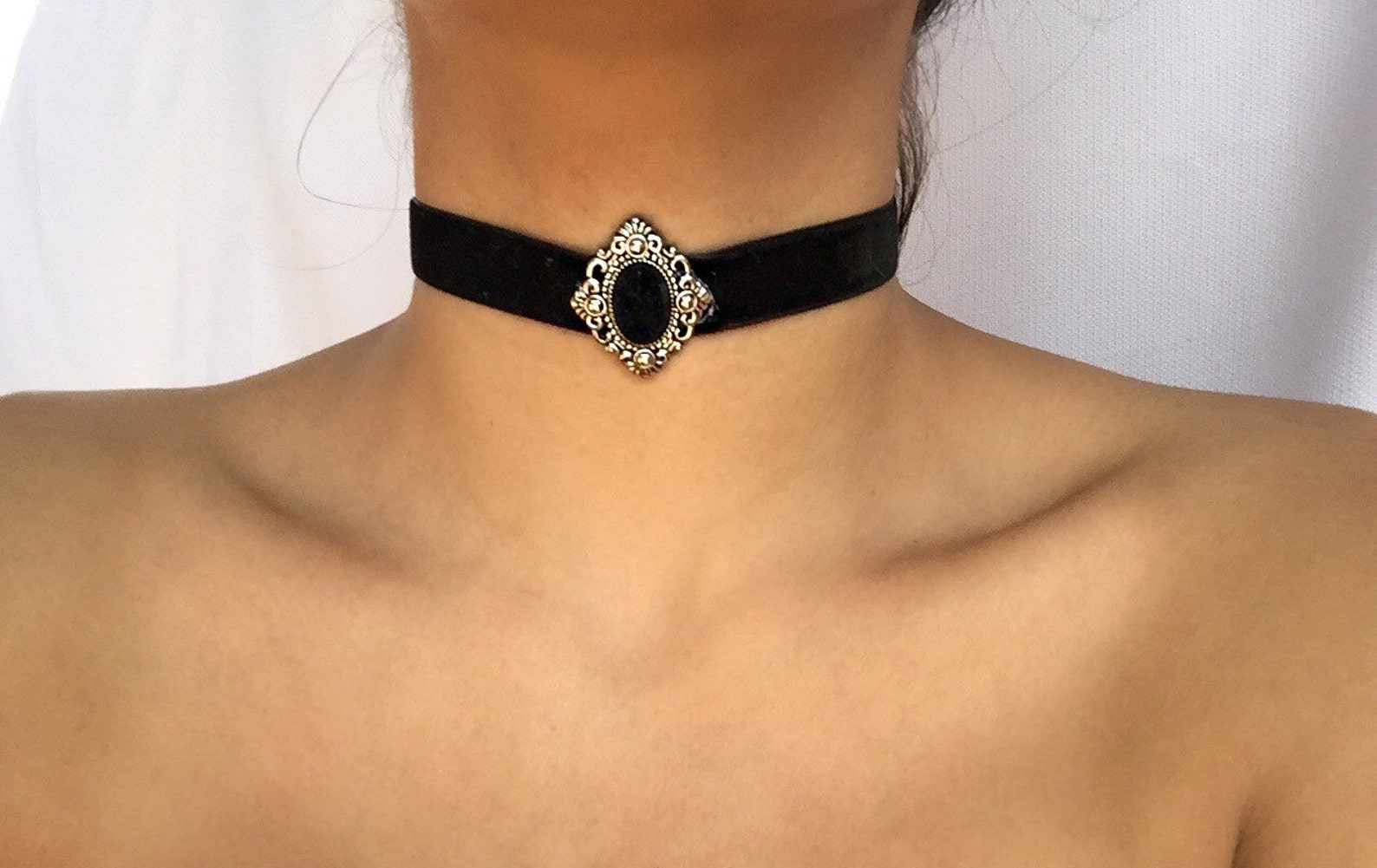Black Velvet Choker/black Victorian Choker/black Edwardian - Etsy