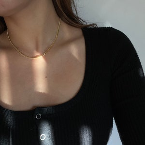 3mm Thin Gold Chain /18k Gold Plated / Curb Chain / Gold Layered Chains ...