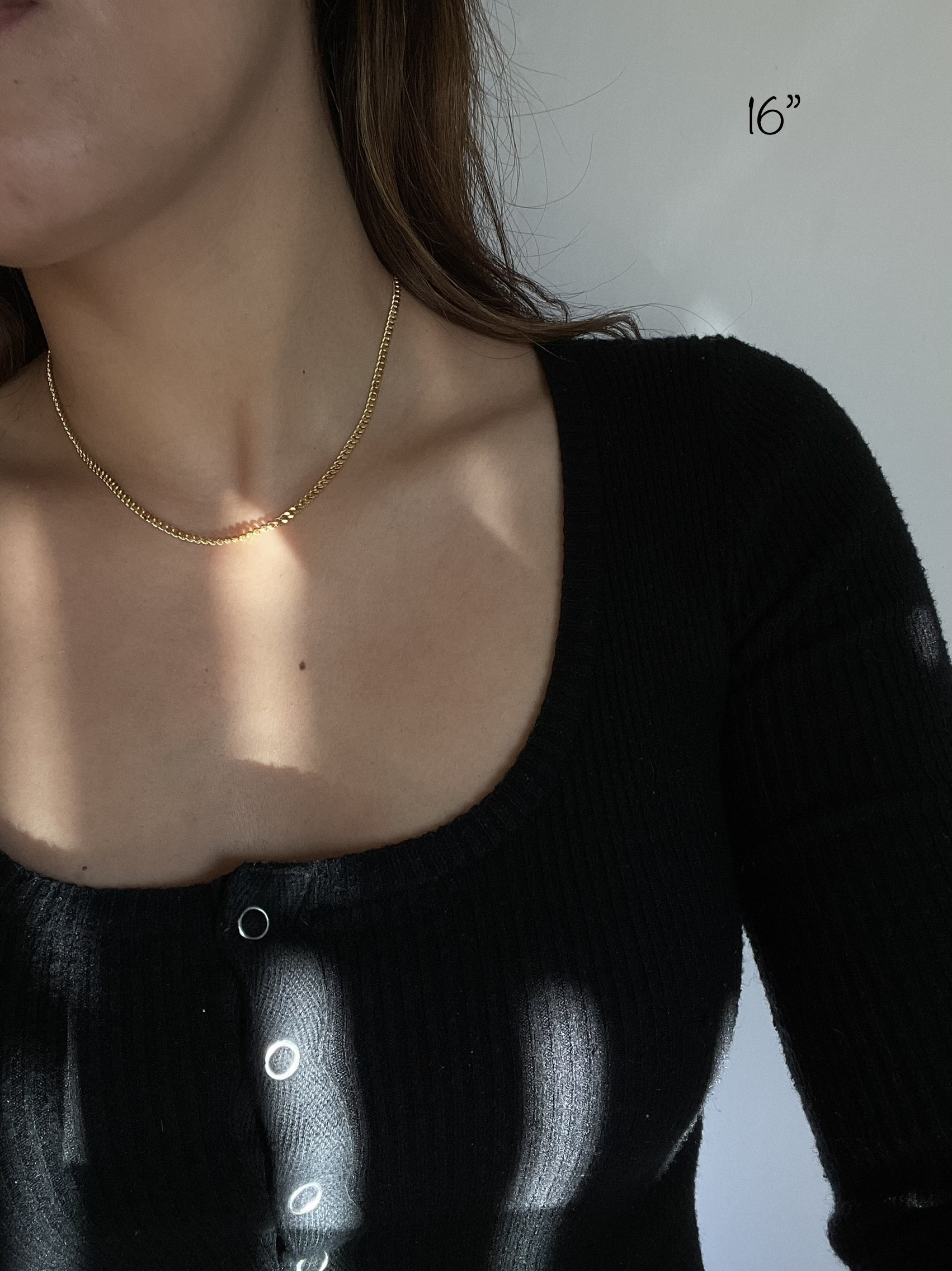 3mm Thin Gold Chain /18k Gold Plated / Curb Chain / Gold - Etsy